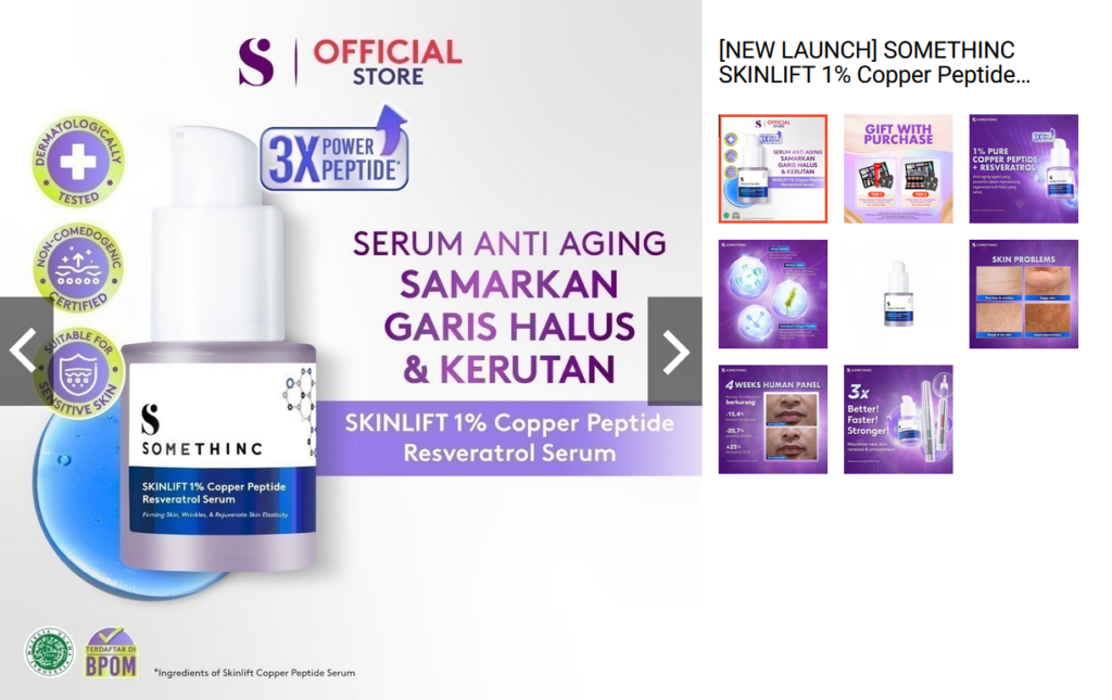 Perkenalkan Somethinc SKINLIFT 1% Copper Peptide + Resveratrol Serum ...